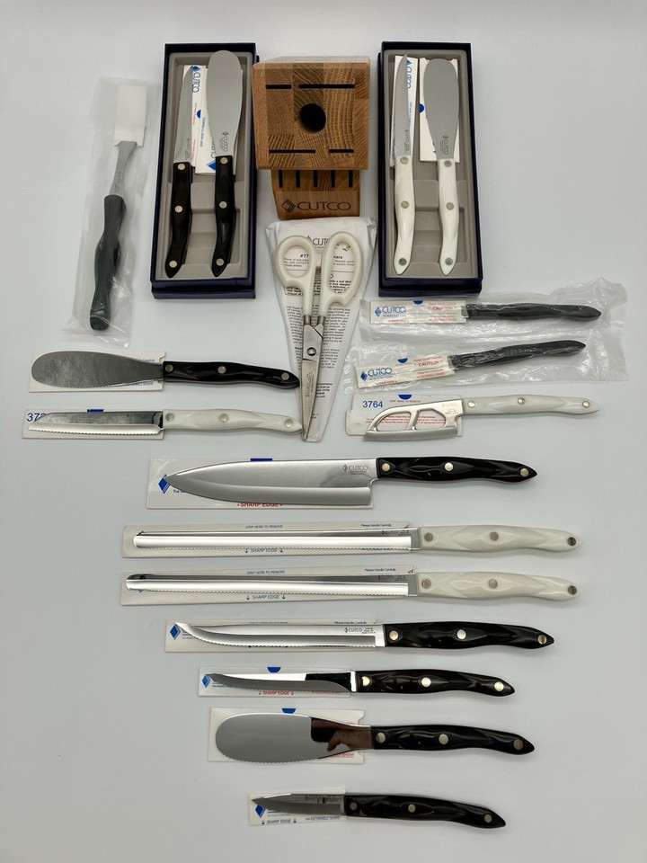 New 19-Piece Set Of Pearl White & Black Cutco Knives | eBay
