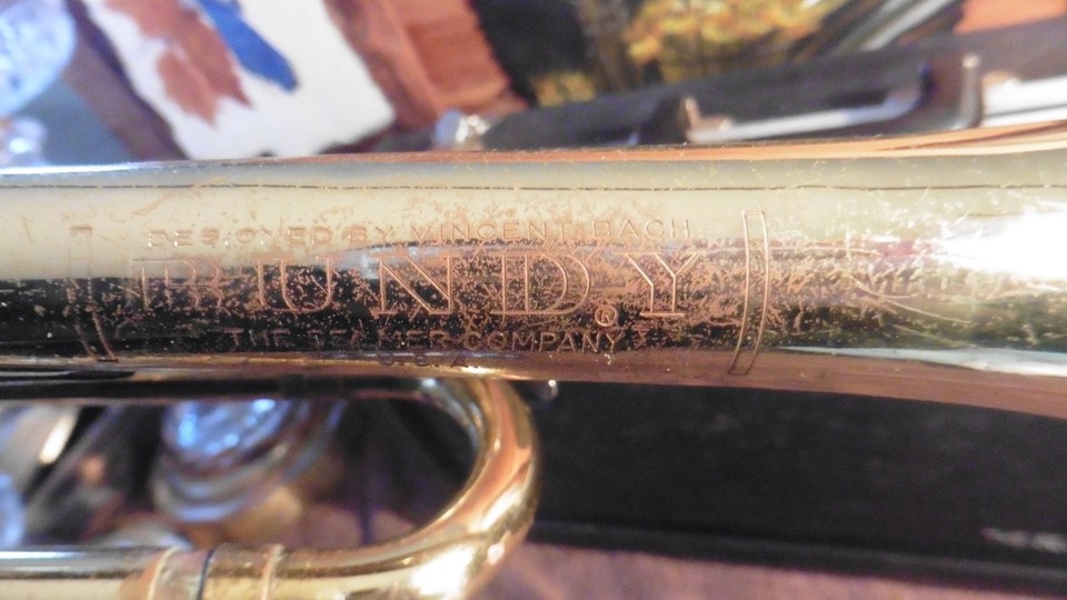 Vintage Bundy Trumpet by Selmer Co Designed by Vincent Bach with Black ...