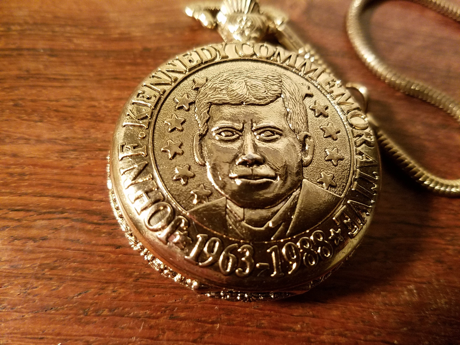 John F. Kennedy 25th Anniversary Elegance Antimagnetic Pocket Watch ...