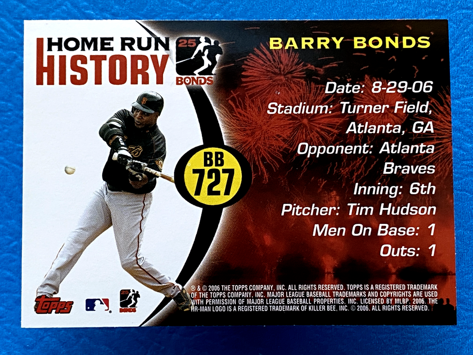 2006 Topps Barry Bonds Home Run History Barry Bonds #BB727 | eBay