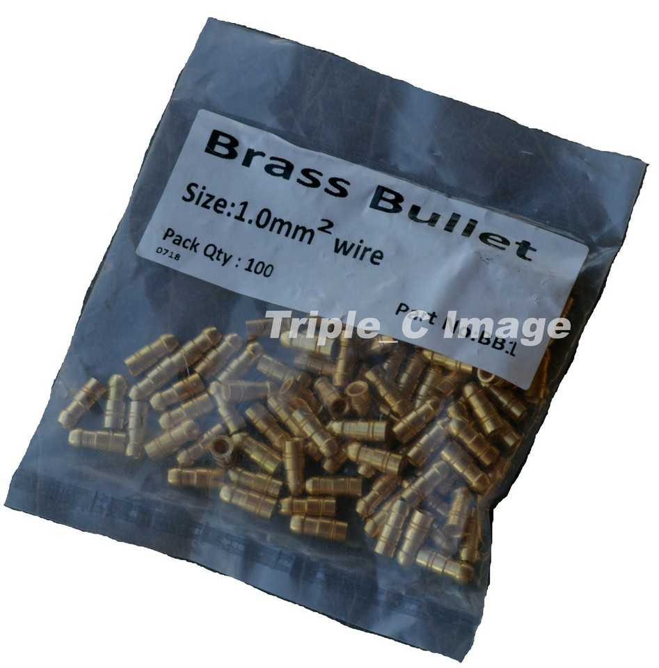 Lucas single brass "Bullet" connectors 1mm² size - Pack of 100 = USA ...
