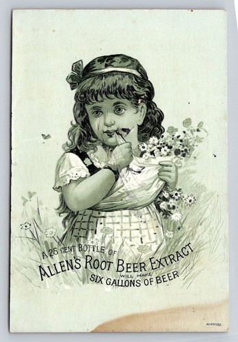 Allens Root Beer Extract Girl Flowers P829 | eBay