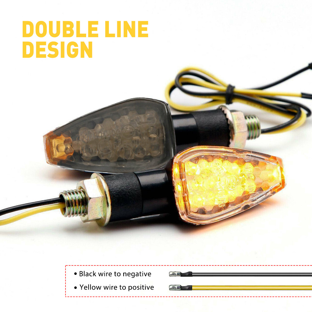 Motorcycle Dirt Bike Dual Sport Supermoto Turn Signal LED Amber Light ...