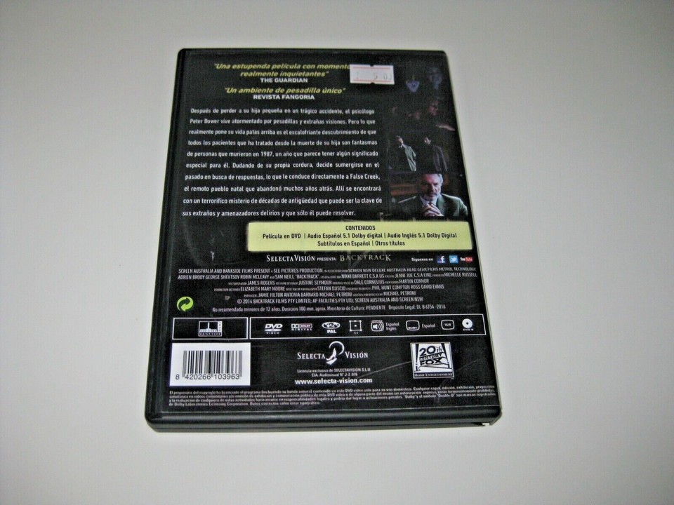Backtrack DVD Adrien Brody Sam Neill | eBay