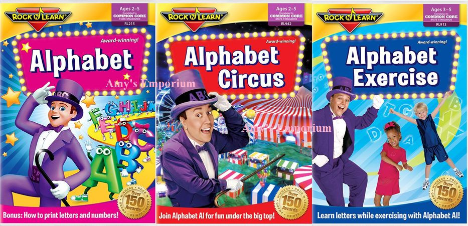 Rock n Learn Alphabet / Alphabet Circus /Alphabet Exercise - 3 DVDs ...
