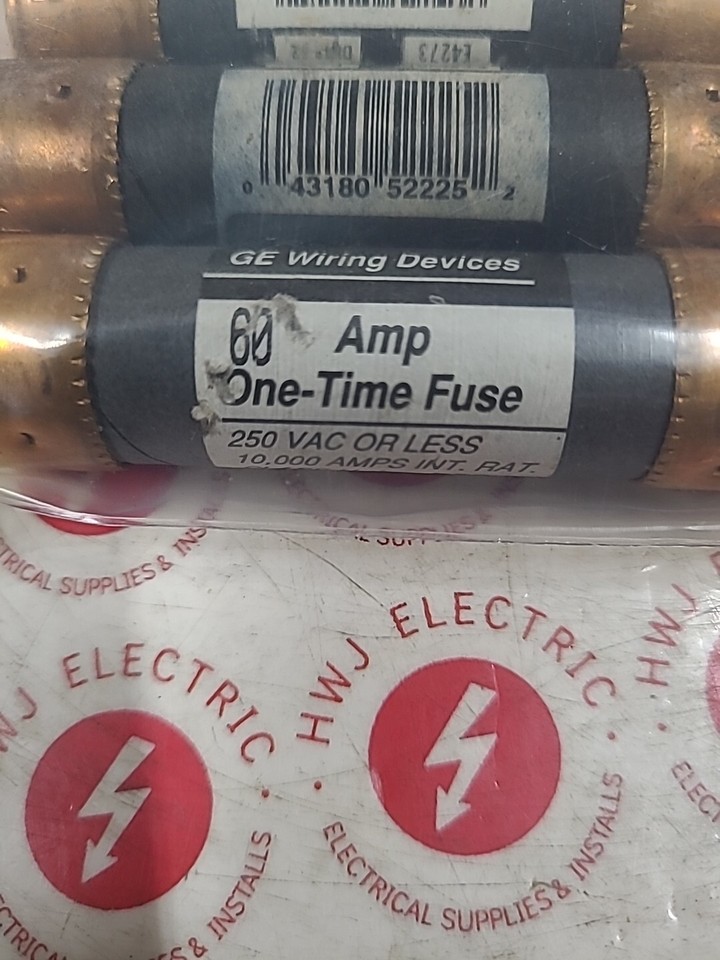 GE 60 AMP ONE-TIME FUSES 250VAC CLASS H | eBay