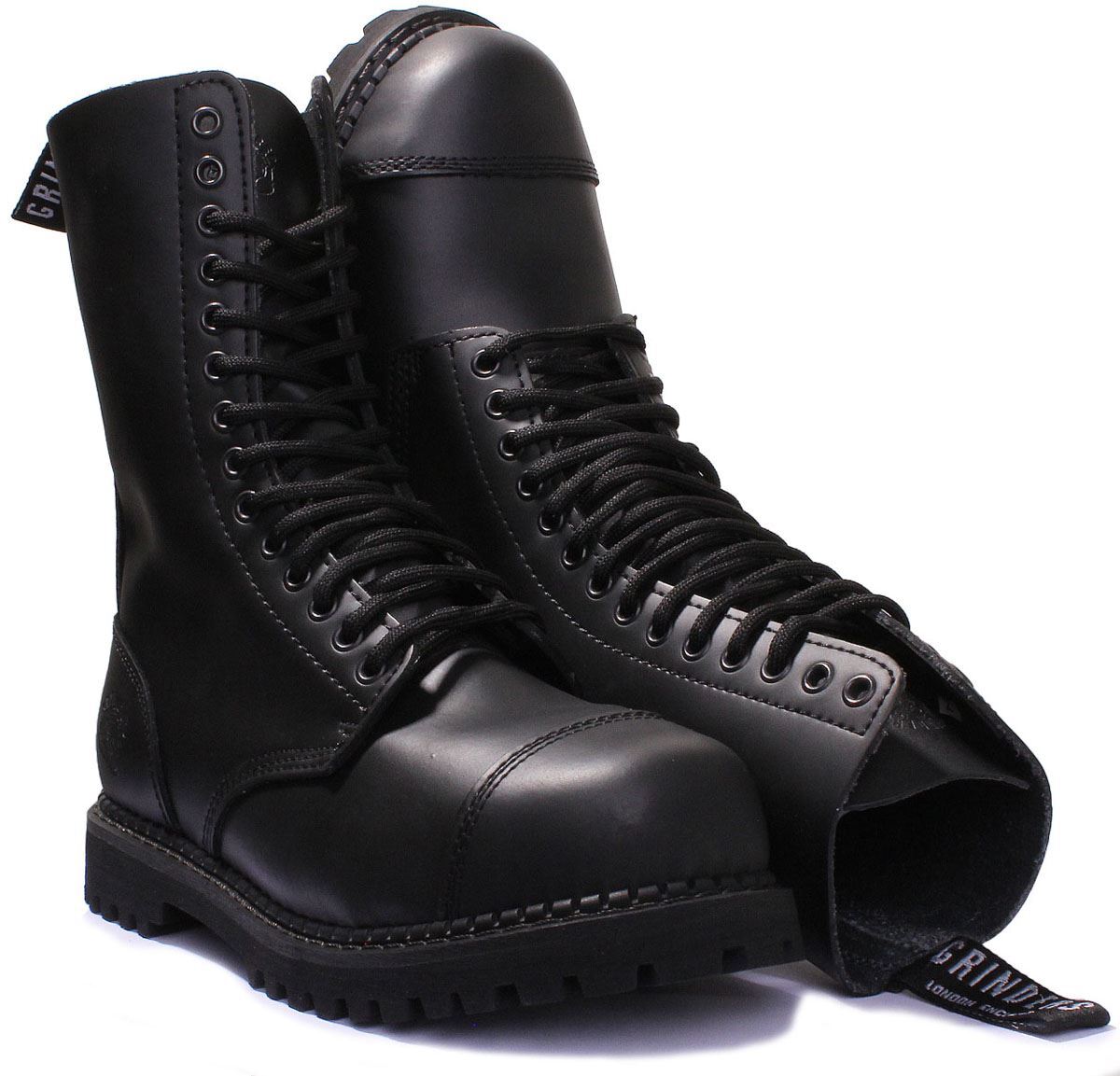 Grinders Herald Cs 14 Eyelet Lace Steel Toe Mens Boot In Black Size US ...