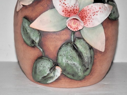 OLD PATAGONIA POTTERY TIGER LILY VASE SIGNED MF 98 FOR MARTY FROLICK ...
