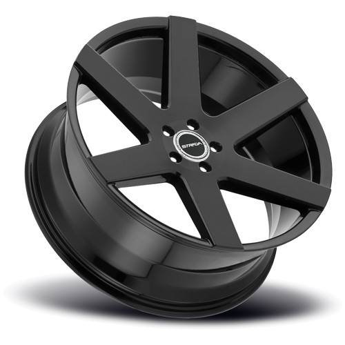 (Set of 4) Strada S60 Coda 22x9.5 5x5" +25mm Gloss Black Wheels Rims 22 ...