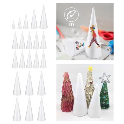 Foam Cones White Cone Crafts Geometric Foam Shapes DIY Solid | eBay ...