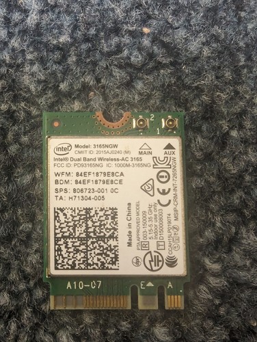 Intel 3165NGW Wi-Fi Wireless and Bluetooth Card from MSI GF63 / GP62 MS ...