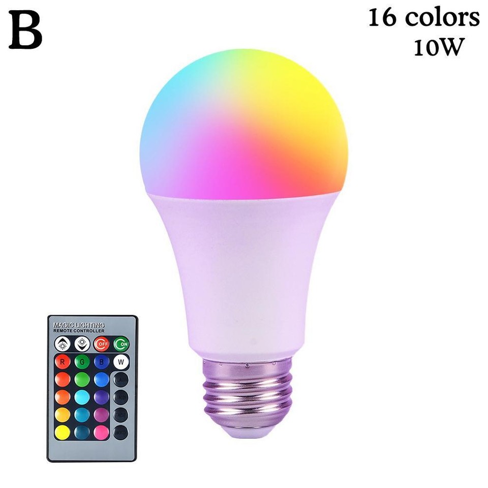 RGBW LED Light Bulb 16 Color Changing Dimmable E27 Lamp With Remote ...
