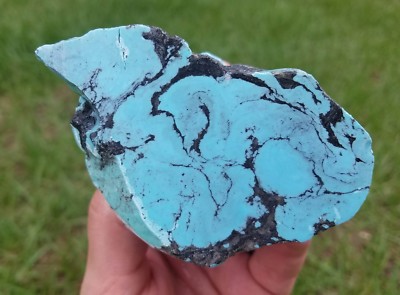 LIGHT BLUE STABILIZED KINGMAN TURQUOISE ROUGH BLACK MATRIX USA 270.5 ...