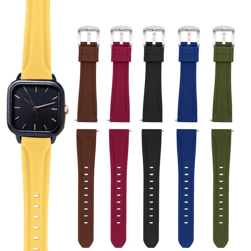 Soft Elastic Rubber Strap Sport Silica Gel Watch Band Bracelet 20mm ...