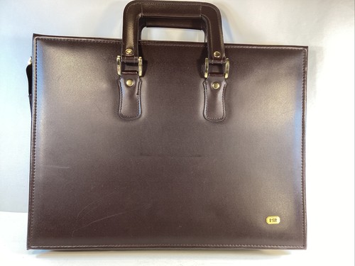 Vintage HIT Brand Brown Leatherette Briefcase Documents Bag | eBay
