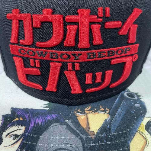 Cowboy Bebop Hat Cap Snap Back Black Embroidered Anime Graphic Spike ...