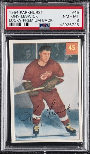 1954 PARKHURST LUCKY PREM BACK #45 TONY LESWICK PSA 8 | eBay