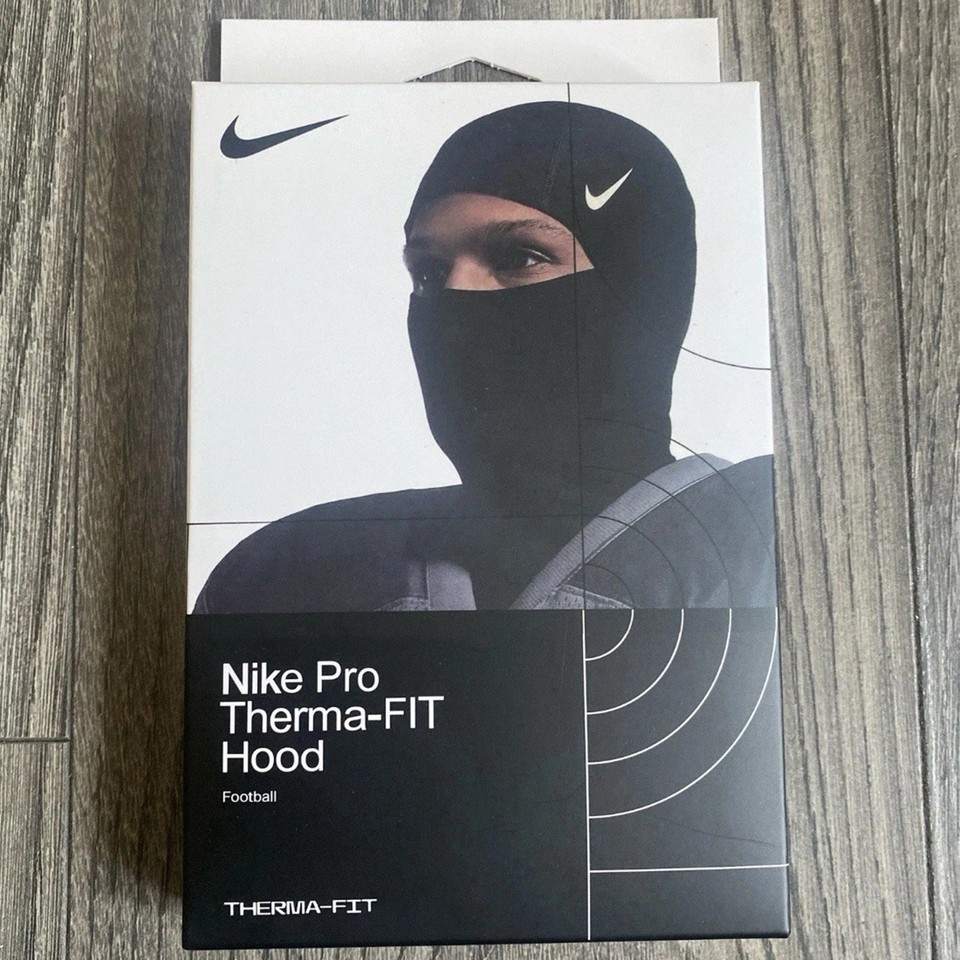 NIKES PRO HYPERWARM HOOD BALACLAVA SKI HEAD COVER BLACK CYCLING FACE ...