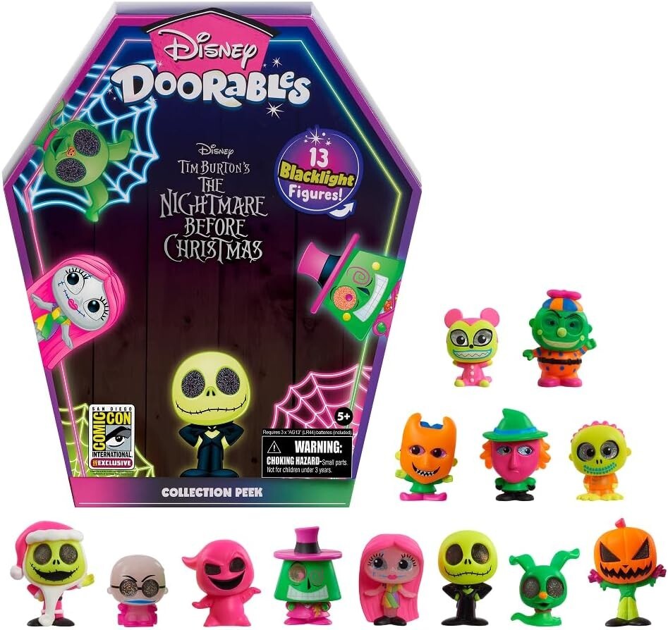 SDCC 2023 DISNEY DOORABLES NIGHTMARE BEFORE CHRISTMAS BLACKLIGHT 13 PC ...