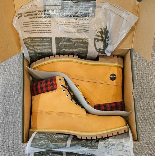 Timberland Premium Waterproof Men Boots Size 13 (Wheat Nubuck - Red ...