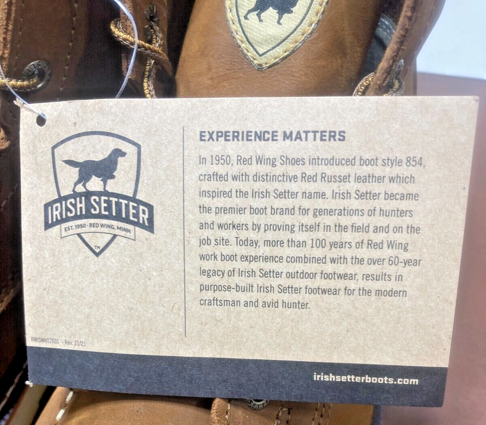 Work Boot Irish Setter Ashby, Model 83651, 6" Soft Toe Nubuck Full ...
