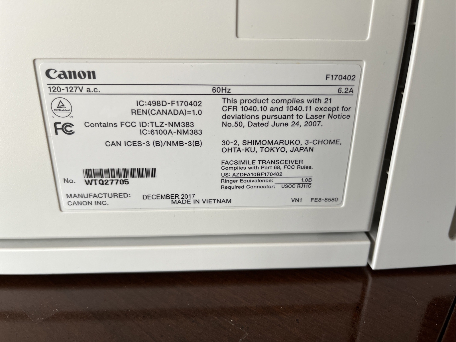 Canon ImageClass # MF733CDW Color Laser All-In-One Printer COPY MACHINE ...