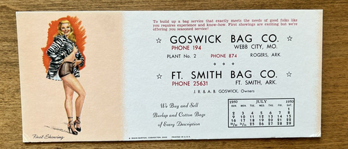 MAC THERSON PIN-UP Girl CHEESECAKE 9" Ink Blotter Calendar Ad Card ...