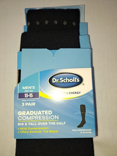 DR. SCHOLL'S BLACK GRADUATED COMPRESSION MEDICAL GRADE SUPPORT SOCKS ...