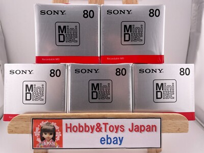 Sony MD 80 Minidisc Minutes Blank Recordable MD MDW80T Set of 5 NEW ...