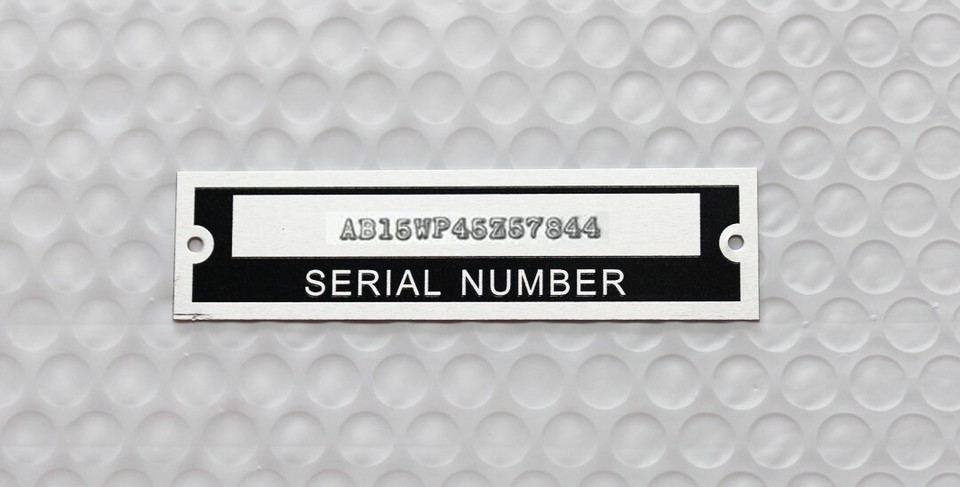 New! Serial Number Plate Identification Tag - Stamped with Your Numbers ...