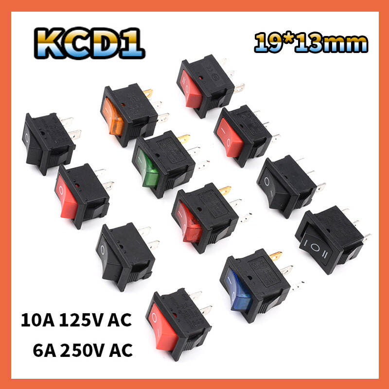 Rectangular Rocker Switch Latching 2 Pin 3 Pin 2 / 3 Position 6A 250V ...