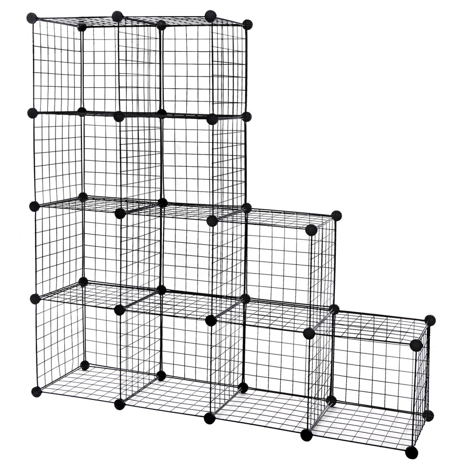 Wire Cube Storage 12-Cube Storage Organizer Bins Wire Shelving Modular ...