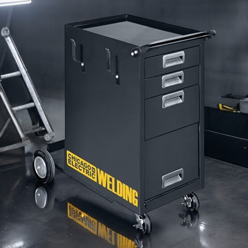 Welder Welding Cart Storage Cabinet 350 LBS Heavy Duty Swivel Wheels ...