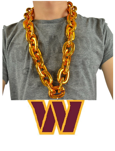 New NFL Washington Commanders BIG Fan Chain Necklace Foam -PICK YOUR ...