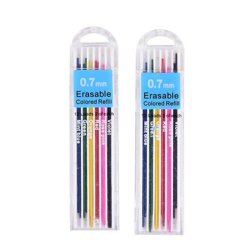 5Boxes 0.7mm Colored Mechanical Pencils Refill Lead Erasable ...
