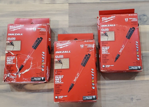 Milwaukee 48-22-3209 INKZALL Fine Point Black Marker 36 Pack - New Open ...