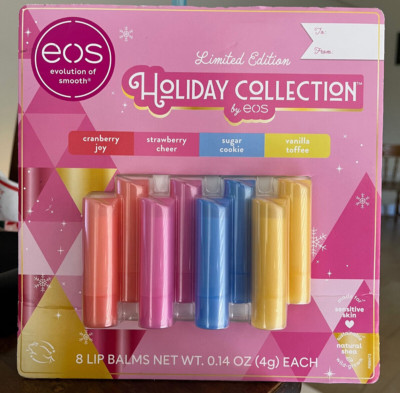 Lip Balm Eos Holiday Collection Set Natural Shea 8 Pieces 0.14 oz each ...