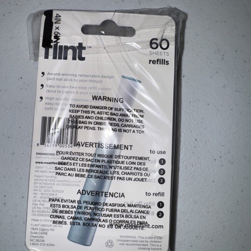 Flint Lint Roller Refills 2 Pack | Easy Peel / Extra Sticky | 60 Sheets ...