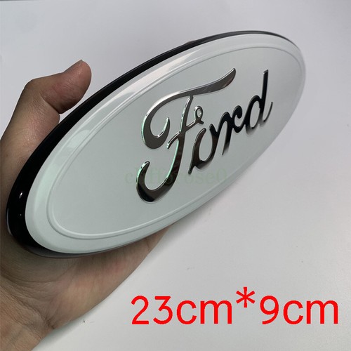 New 9" & 6" Oval Ford Transit Custom Tourneo Badge Emblem White+Silver ...