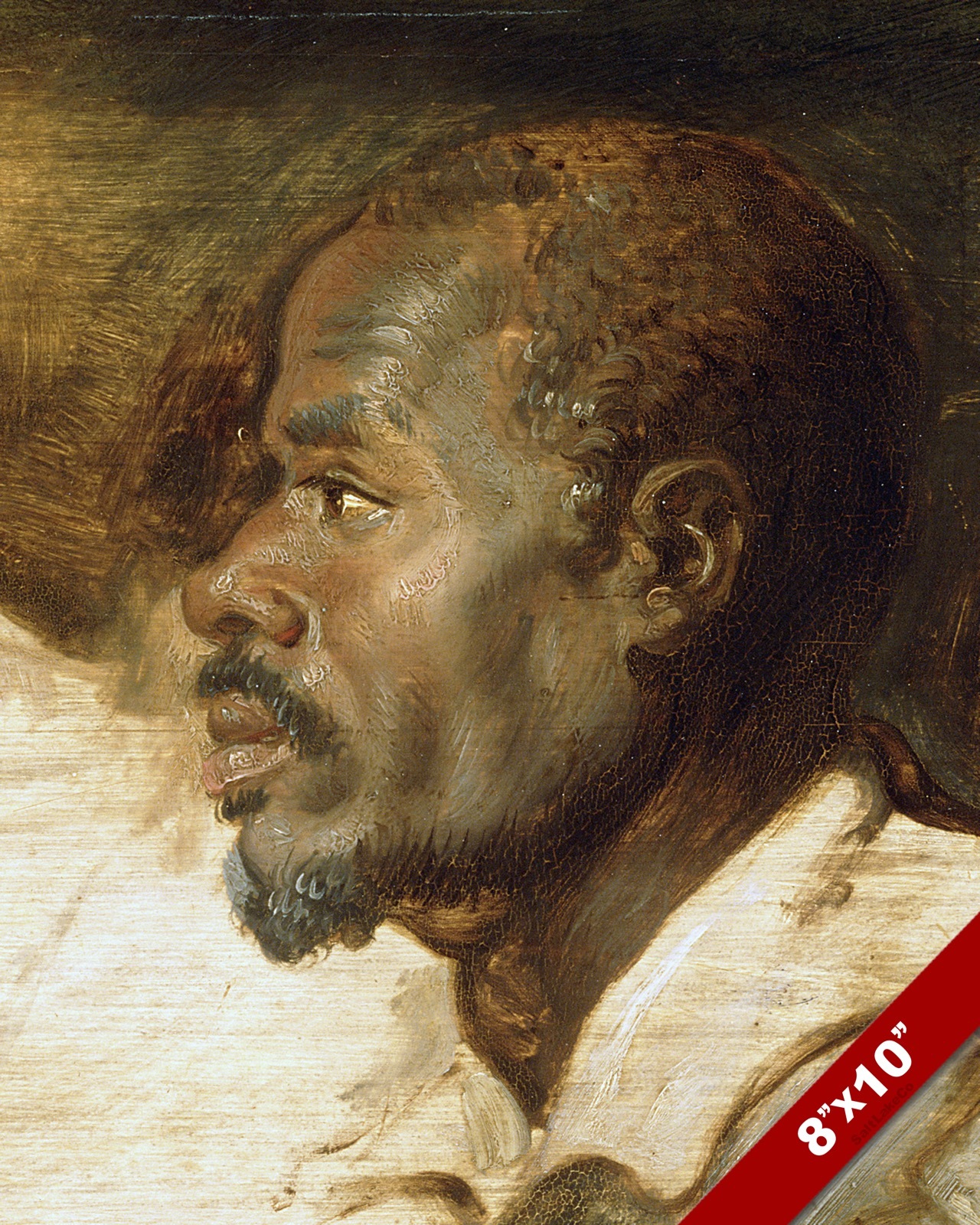 PETER PAUL RUBENS PROFILE PORTRAIT OF BLACK MAN PAINTING ART REAL ...