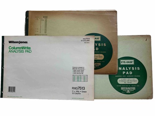 VTG Lot 13 Column Columnar Pad Wilson Jones National USA Bookkeeping | eBay