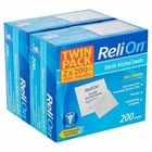 ReLion Alcohol Sterile Alcohol swabs 70% Isopropyl 2-Ply Pads 3X 400 ...