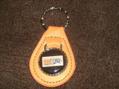 1960's SUNBEAM TIGER VINTAGE LOGO LEATHER KEYCHAIN KEYRING NEW ORANGE ...