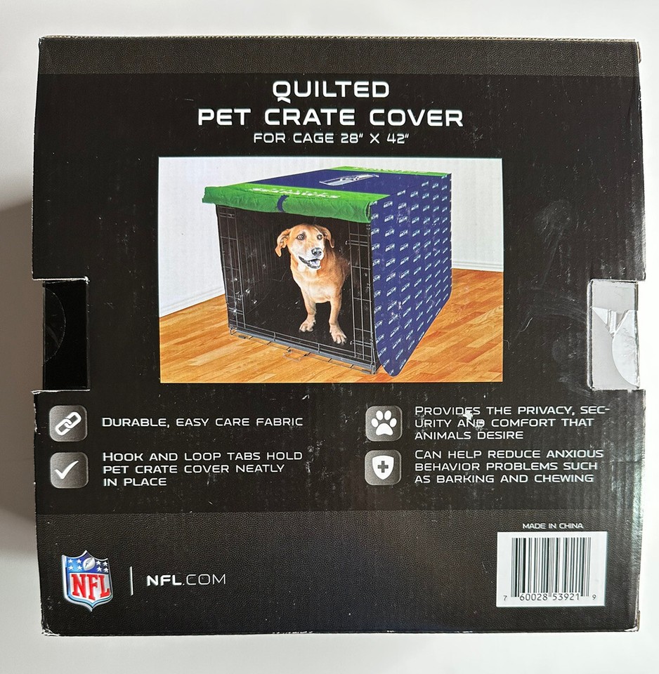 NFL Seattle Seahawks Quilted Pet Crate Cage Cover Large 42" Dog Cat ...