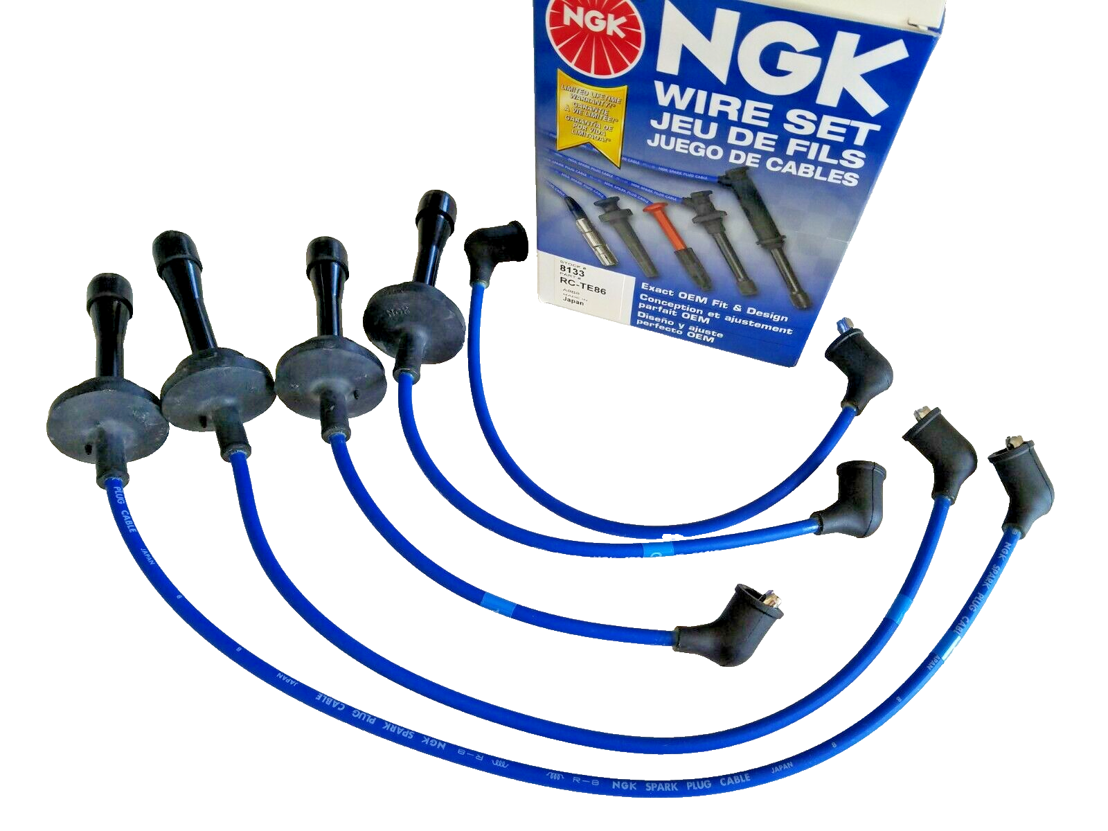 FOR Toyota Corolla 2TC 7-79 & 3TC 80-82 NGK Spark Plug Wire Set TE86 ...