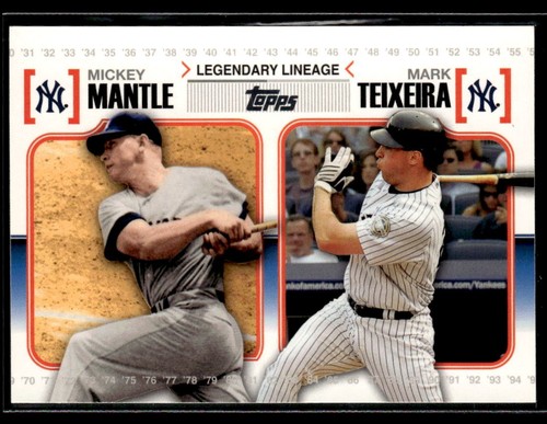 2010 Topps #LL-59 Mickey Mantle / Mark Teixeira Legendary Lineage 0503N ...
