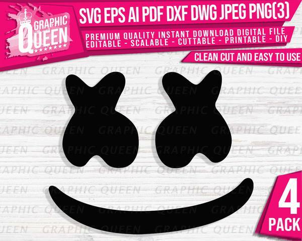 4 Marshmello DJ Logo pack SVG, Marshmello | Grelly USA