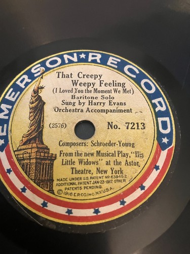 Emerson 7 inch 78rpm Record #7213 "That Creepy Weepy Feeling" Harry Evans | eBay