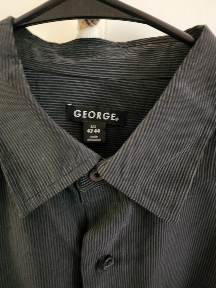 Mens LS George Black Shirt Large | eBay