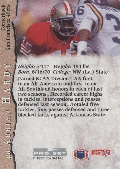 1993 Pro Set Adrian Hardy #401 for sale | eBay